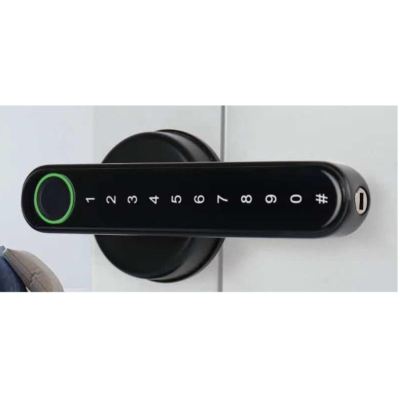 Poignée connectée à codes pour serrure de porte